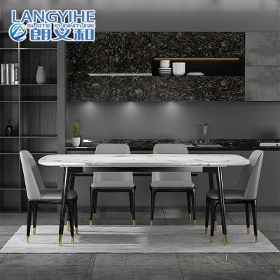 China Rectangular Nordic Marble Dining Table And Chair Modern Minimalist Solid Wood for sale