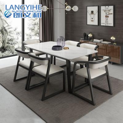 China Solid Wood Nordic Marble Dining Table Dining Table And Chair Square for sale