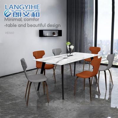 China Rock Slab Minimalist Rectangular Marble Dining Table Nordic for sale