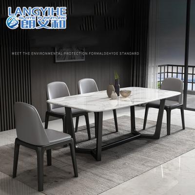 China Rectangular Nordic Marble Dining Table Minimalist Radiation Free for sale