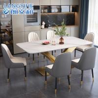 China Modern Rock Slate Rectangular Dining Table With Four Or Six Chairs for sale