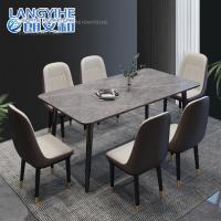 China Rock Slab Modern Minimalist Marble Dining Table Rectangular for sale