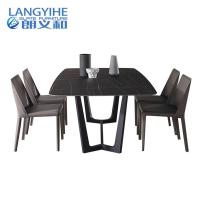 China 304SS Legs Rectangular Kitchen Dining Table Artificial Dali for sale