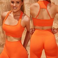 China Hot selling seamless yoga set knitted solid color Training Wear high waist pants women sports leggings fitness clothing for sale