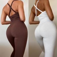 China Made in china new Wholesale Custom Unique Design Quality Cross shoulder straps Jumpsuit Fitness & Yoga Wear Training tracksuits for sale