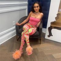 China 2022 new arrivals woman strapless cropped top and fashion long leggings  fashion two-piece Fitness & Yoga Wear tracksuits for sale