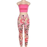 China 2022 new arrivals woman strapless cropped top and fashion long leggings  fashion two-piece Fitness & Yoga Wear tracksuits for sale