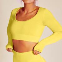 China Women's Sportswear Sports Gym Legging Seamless Fitness vest suspenders long sleeves Yoga Suit high waist pants Training Wear for sale