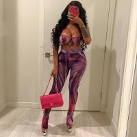 China 2022 Summer new Fitness Workout Apparel Custom Spaghetti straps Printing Yoga 2 Pieces Training Wear Yoga leggings for sale