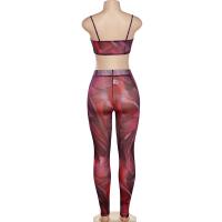 China 2022 Summer new Fitness Workout Apparel Custom Spaghetti straps Printing Yoga 2 Pieces Training Wear Yoga leggings for sale