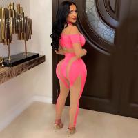 China 2022 new arrived Summer Sexy Mesh yarn splicing Perspective Jumpsuit Custom skinny nightclub wear Fitness & Yoga wear for sale