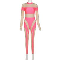 China 2022 new arrived Summer Sexy Mesh yarn splicing Perspective Jumpsuit Custom skinny nightclub wear Fitness & Yoga wear for sale