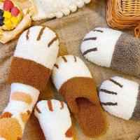 China Wholesale Cartoon animal slippers cute non-slip household shoes Autumn winter Lovely cat warm comfortable slippers for sale