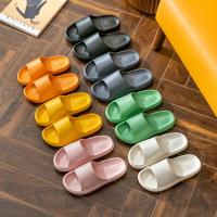 China 2021 New solid color sandals wholesale summer couples home bathing non-slip soft bottom simple slippers for sale