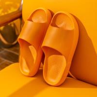 China 2021 New solid color sandals wholesale summer couples home bathing non-slip soft bottom simple slippers for sale