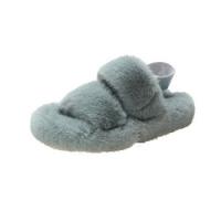 China Hot sale Women fluffy Slippers Ladies Cute Plush Sandals ladies Fur Slippers Winter Warm flat sole house shoes for sale