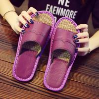 China Breathable Waterproof  Men Cozy Slippers Indoor Linen Summer Non Slip for sale