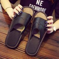 China Breathable Waterproof  Men Cozy Slippers Indoor Linen Summer Non Slip for sale