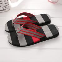 China Summer Men Cozy Slippers Indoor And Outdoor Non Slip Striped Color for sale