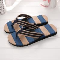 China Summer Men Cozy Slippers Indoor And Outdoor Non Slip Striped Color for sale