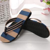 China Summer Men Cozy Slippers Indoor And Outdoor Non Slip Striped Color for sale