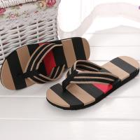 China Summer Men Cozy Slippers Indoor And Outdoor Non Slip Striped Color for sale