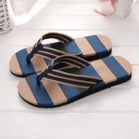 China Summer Men Cozy Slippers Indoor And Outdoor Non Slip Striped Color for sale