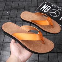 China Wholesale 2022 new design summer beach sandals men cork sole solid color flip flop Men slippers in stock for sale
