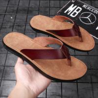 China Wholesale 2022 new design summer beach sandals men cork sole solid color flip flop Men slippers in stock for sale