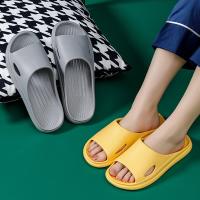 China Best price wholesale fashion home slippers Men solid color indoor thick bottom non-slip couple summer sandals women for sale