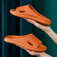 China Best price wholesale fashion home slippers Men solid color indoor thick bottom non-slip couple summer sandals women for sale