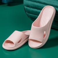 China Best price wholesale fashion home slippers Men solid color indoor thick bottom non-slip couple summer sandals women for sale