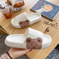 China New style fashion trend cute bear cartoon summer sandals women soft sole non-slip slippers home indoor shoes wholesale for sale