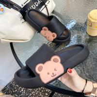 China New style fashion trend cute bear cartoon summer sandals women soft sole non-slip slippers home indoor shoes wholesale for sale
