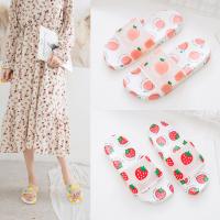 China 2022 New summer fashion PVC Material non-slip home sandals women cute Fruit Bathroom slide Slippers wholesale for sale