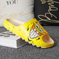 China Factory price Slide Breathable Cool Beach Flip Flop Lightweight Graffiti cartoon women Bathroom home Slippers for men for sale