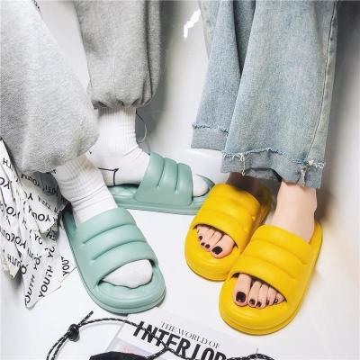 China Wholesale fashion Slides Men Thick Sole non-slip Soft Indoor home Slippers in stock Sofa eva sandals women for sale