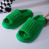 China New design Soft and Comfortable plush Open Toe Home indoor Shoes For Ladies Winter Slides Slippers Women wholesale for sale