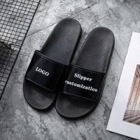 China Custom Logo Indoor Men Cozy Slippers Soft Sole Non Slip Light Weight for sale