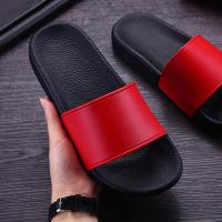 China Breathable Men Slippers Pattern Solid Color PVC Material Non Slip Men Slippers for sale