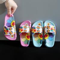 China Sunflowers Cute Fashionable Kids Home Sandals Soft Bottom Non Slip Children Slide Slippers for sale