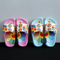China Sunflowers Cute Fashionable Kids Home Sandals Soft Bottom Non Slip Children Slide Slippers for sale