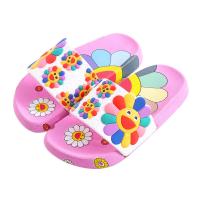 China Sunflowers Cute Fashionable Kids Home Sandals Soft Bottom Non Slip Children Slide Slippers for sale