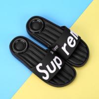 China Summer Custom Fashion Letter Non Slip Slide Sandal Soft Sole for sale