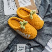 China Winter Women plush Slippers Cute Fruit Warm Slippers Woman Indoor Home Flat Slides fruit winter sandals for sale