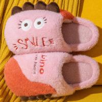 China Hot selling cute cartoon factory price bedroom slippers closed toe warm soft plush Winter women home indoor shoes for sale
