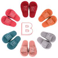 China Custom logo outdoor soft plush slippers for women and ladies hot sale wholesale non-slip home indoor custom shoes for sale