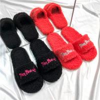 China Custom logo outdoor soft plush slippers for women and ladies hot sale wholesale non-slip home indoor custom shoes for sale