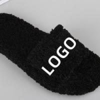 China Custom logo outdoor soft plush slippers for women and ladies hot sale wholesale non-slip home indoor custom shoes for sale