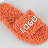 China Custom logo outdoor soft plush slippers for women and ladies hot sale wholesale non-slip home indoor custom shoes for sale